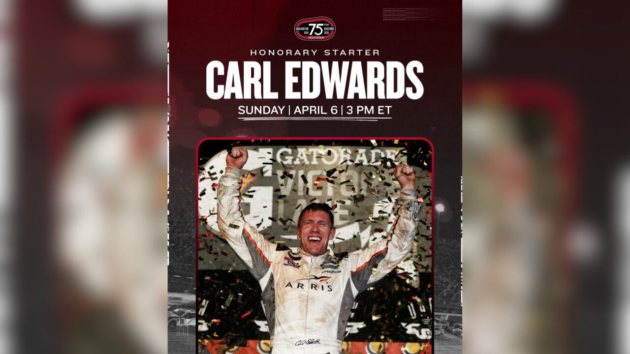 Carl Edwards named honorary starter for Goodyear 400 at Darlington Raceway