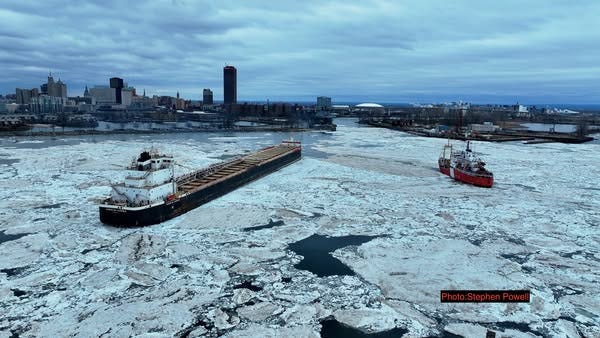 Second freighter this year gets stuck in ice off Buffalo