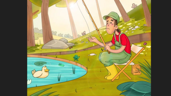 This fisherman lost his hook while fishing, can you spot it in this ...