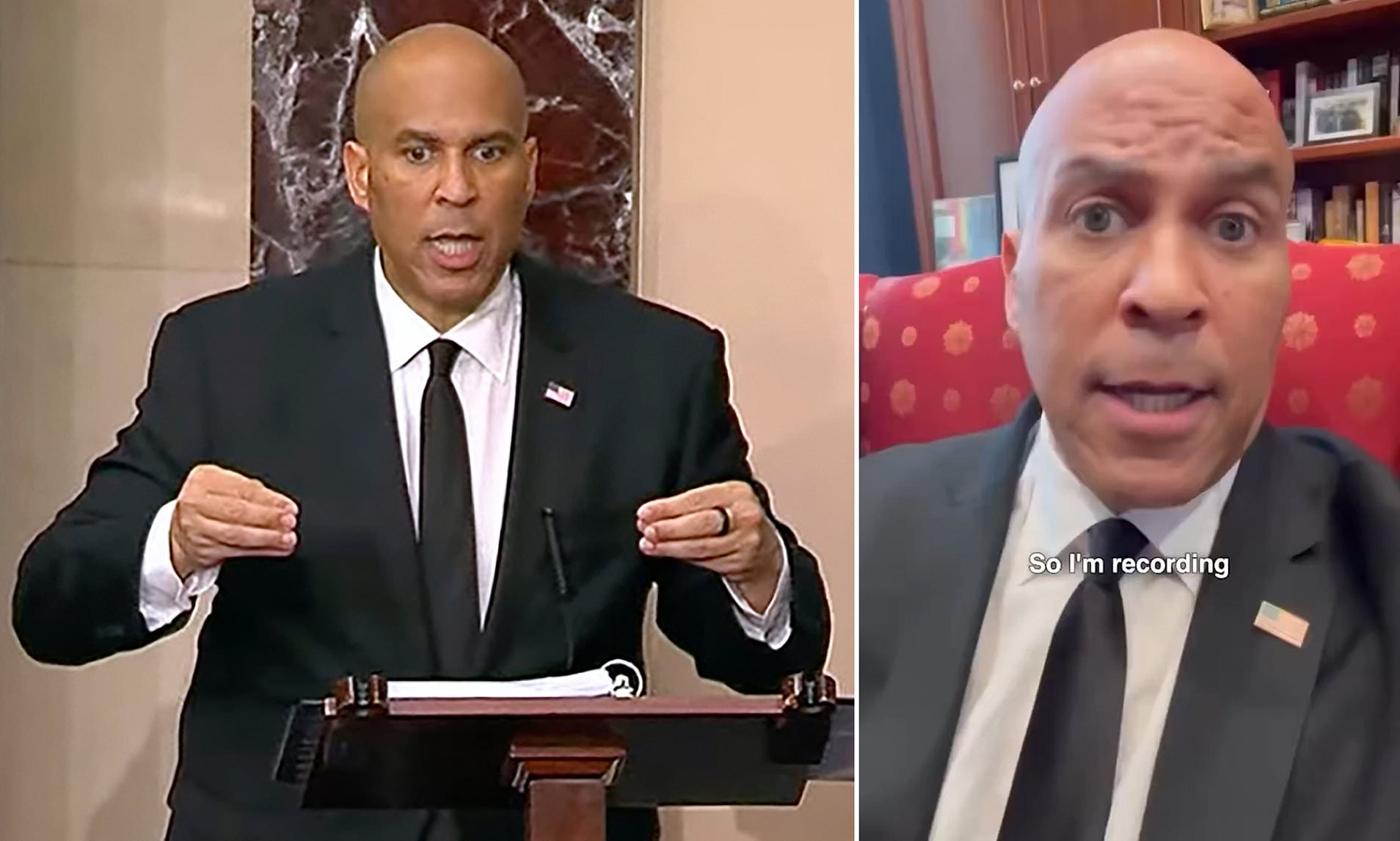 Democrat stages 16 hours and counting stunt tearing into Trump