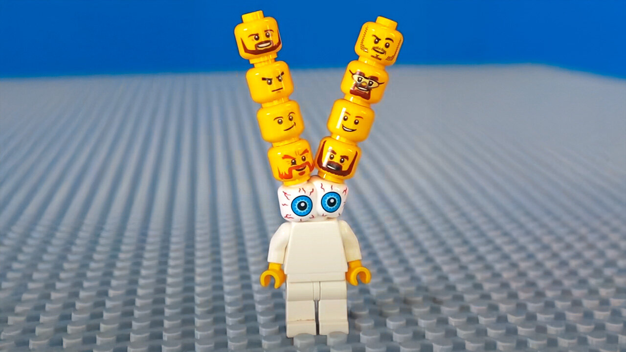 How many Heads can I fit on ONE LEGO? | CURSED Minifigures Day 21