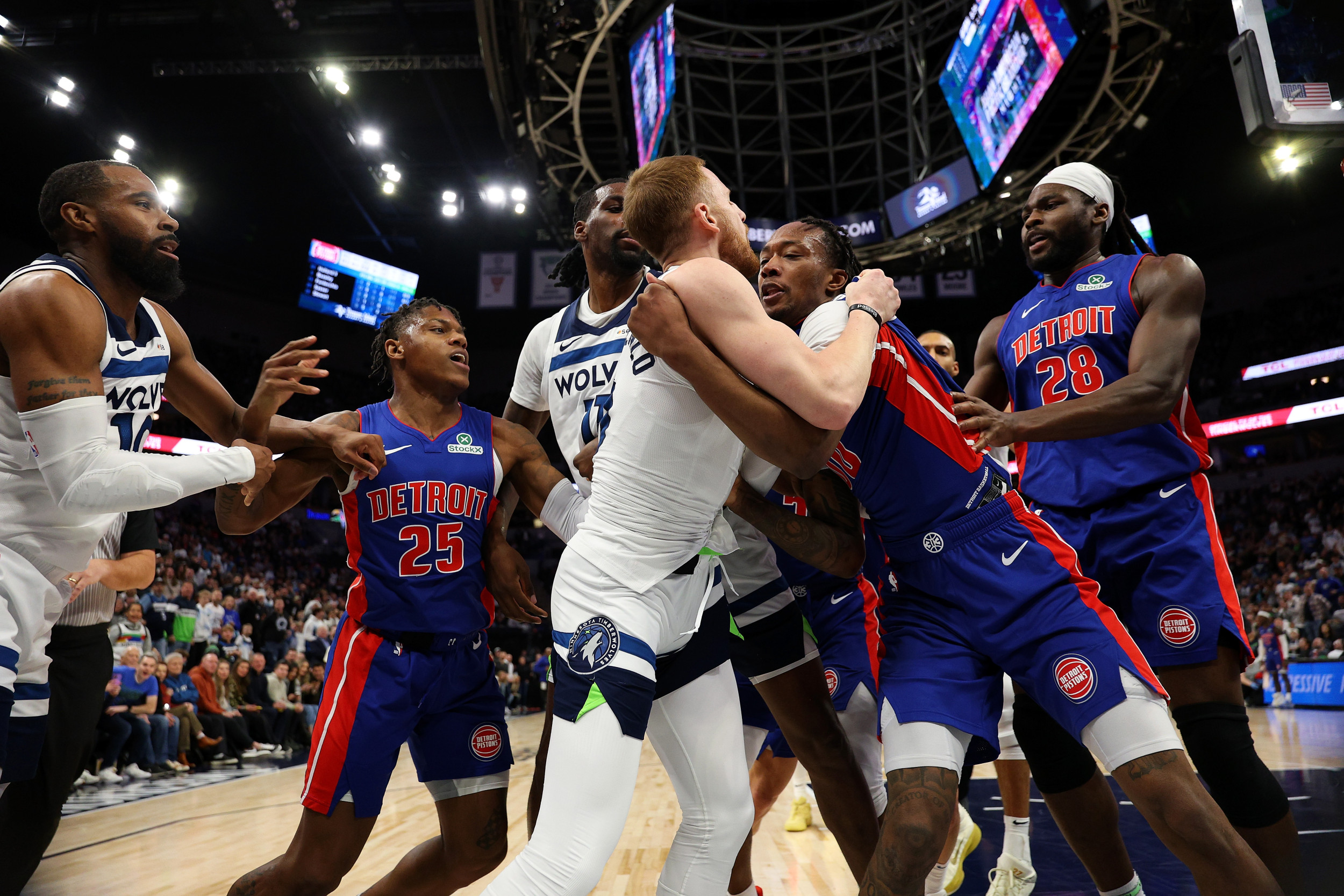 NBA Issues Multiple Suspensions Following Timberwolves-Pistons Brawl