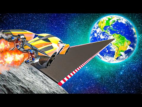 Jumping Moon Ramp with World's Fastest Car in GTA 5—Gravity Defying Stunts