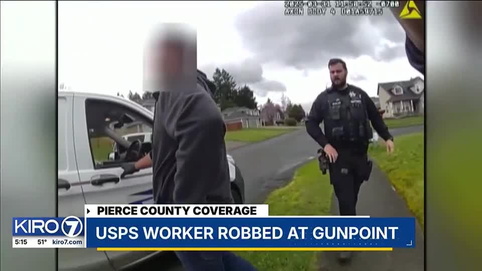VIDEO: USPS worker robbed at gunpoint in Pierce County