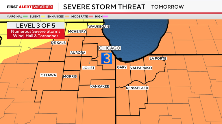 Severe storms anticipated in Chicago on Wednesday