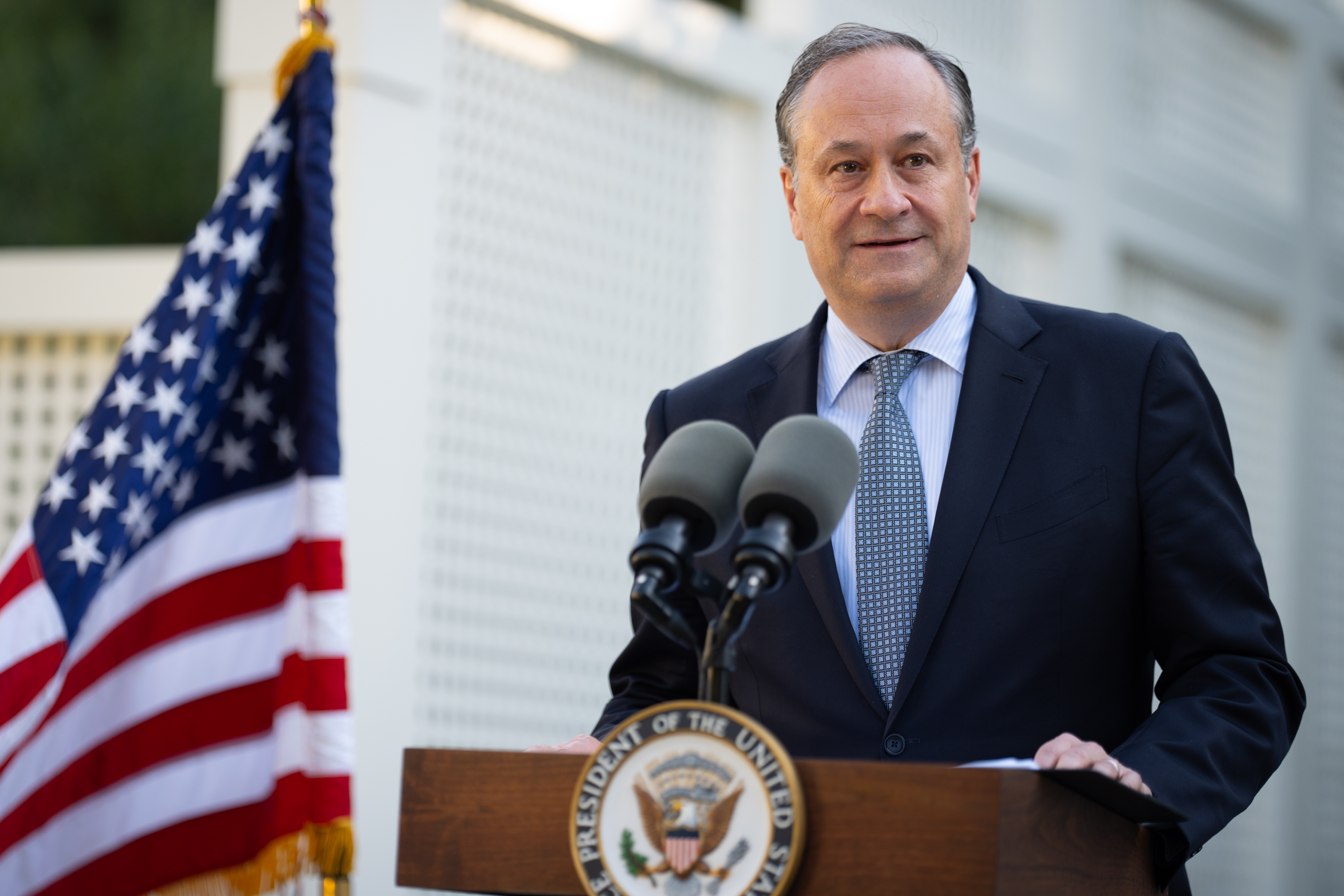 Trump says Doug Emhoff’s law firm latest to strike a deal with him