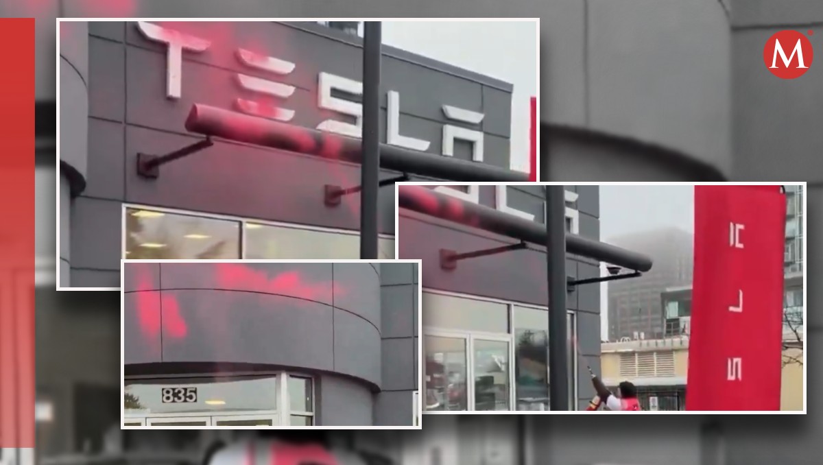 Activistas climáticos pintan concesionario de Tesla con aerosol rosa en ...
