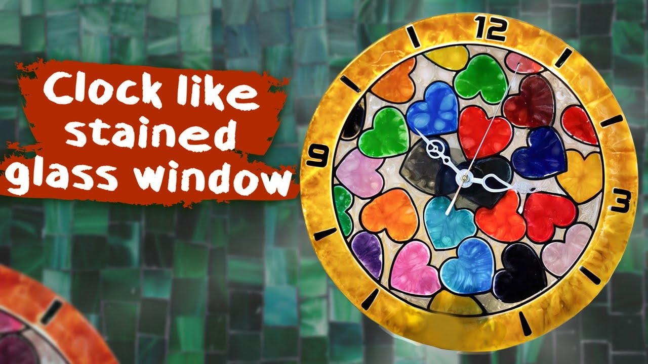 DIY Epoxy Resin Clock with Hearts & Colored Sand