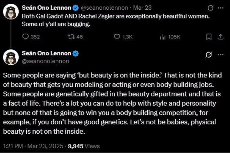 John Lennon's Son Calls Rachel Zegler a 'Spoiled, Ungrateful Brat' Amid ...