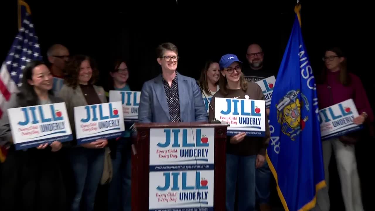Jill Underly makes victory speech