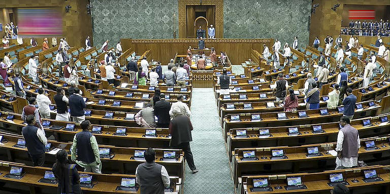 Lok Sabha adjourned till 12 noon as treasury benches protest against ...