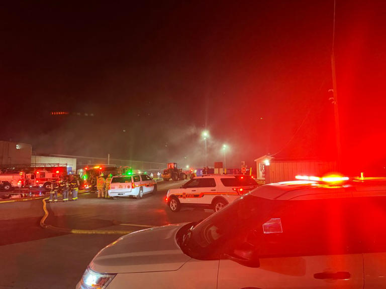 Heavy smoke pours from Richmond packaging company