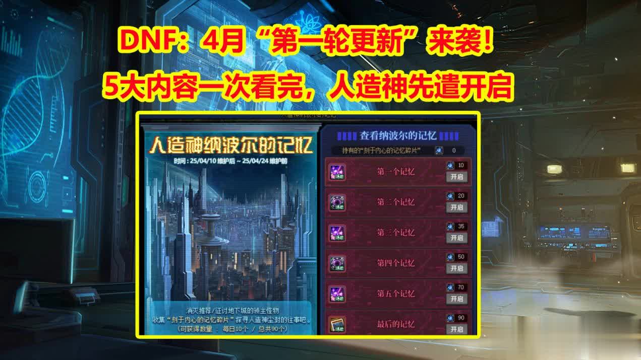 DNF4月首轮更新来袭！5大内容速览，人造神先遣开启