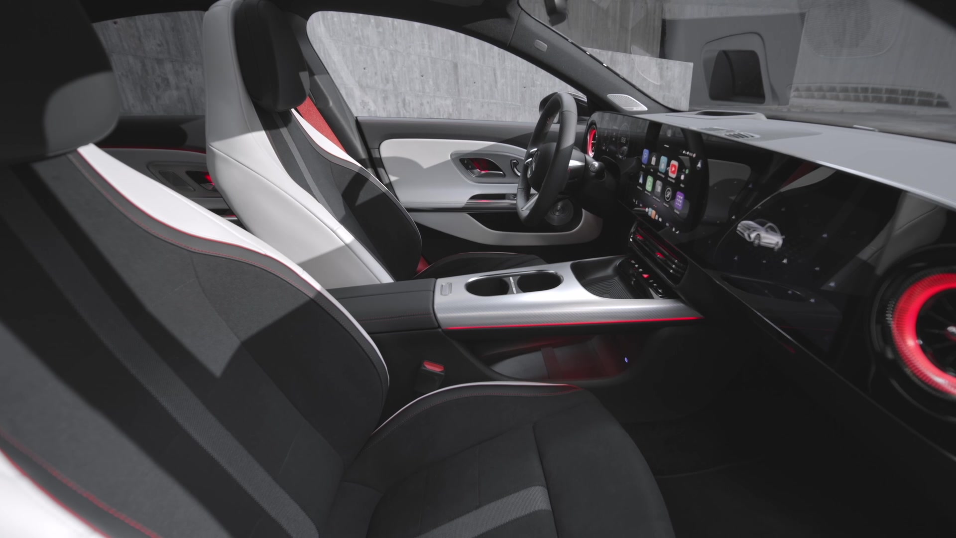 The all-new Mercedes-Benz CLA with EQ Technology Interior Design in Red