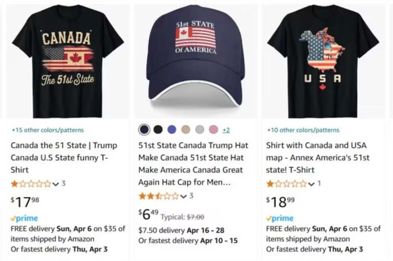 Furious Canadians beg Amazon to stop selling 51st State merchandise as ...
