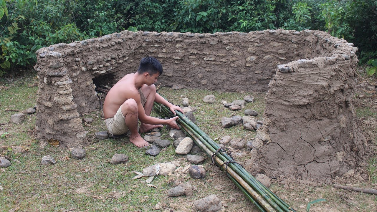Watch me build a primitive stone house