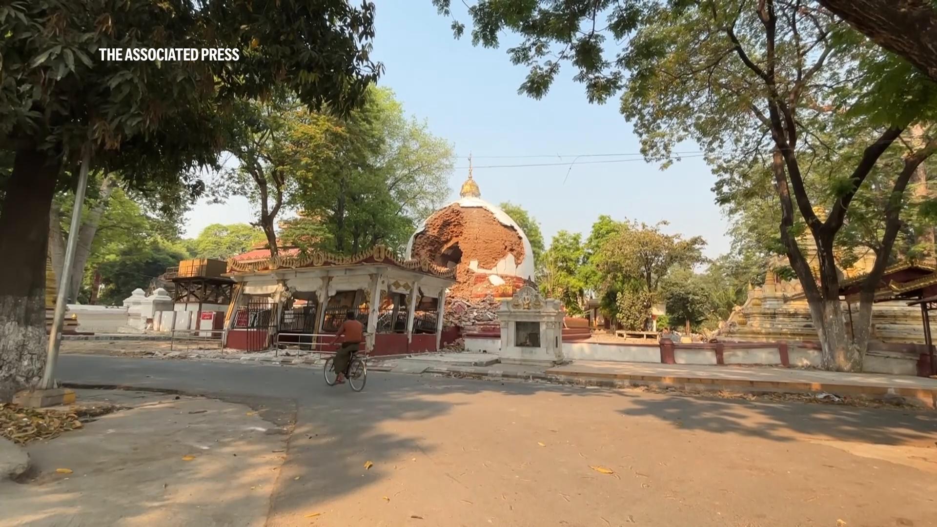 Damage in Mandalay as the death toll in last week’s earthquake passes 2,700