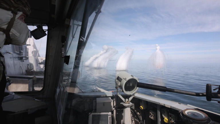 Royal Navy Warship Shoots Down Swarms of Drones