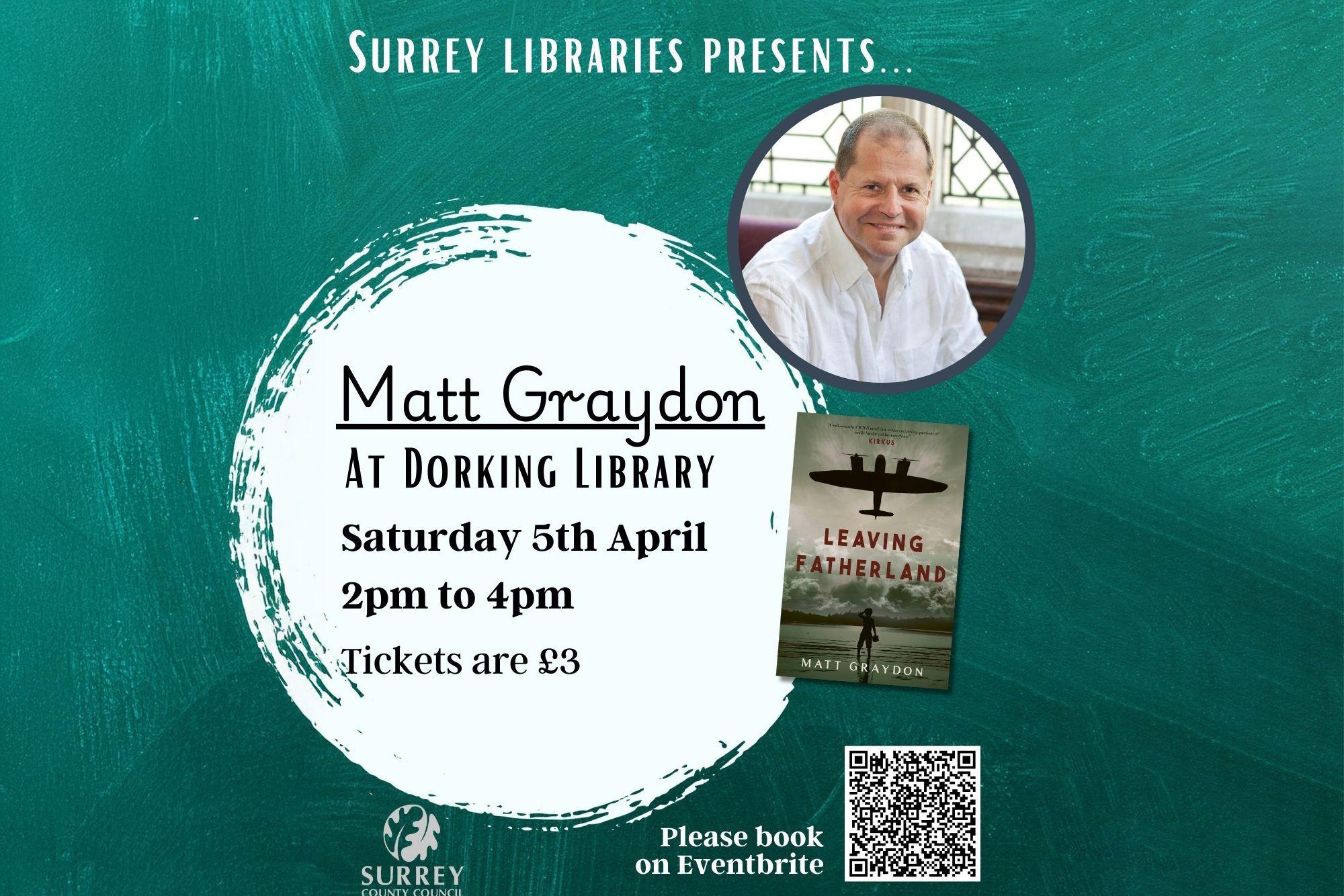 Local author Matt Graydon to speak at Dorking Library