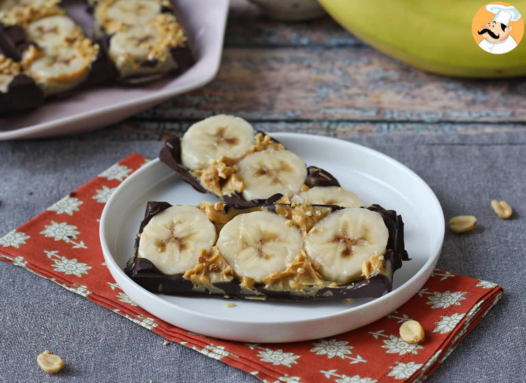 Mini repen met banaan, pindakaas en chocolade, ultra lekker zonder ...