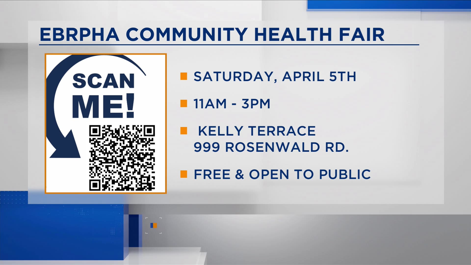 EBRPHA Community Health Fair happening April 5th