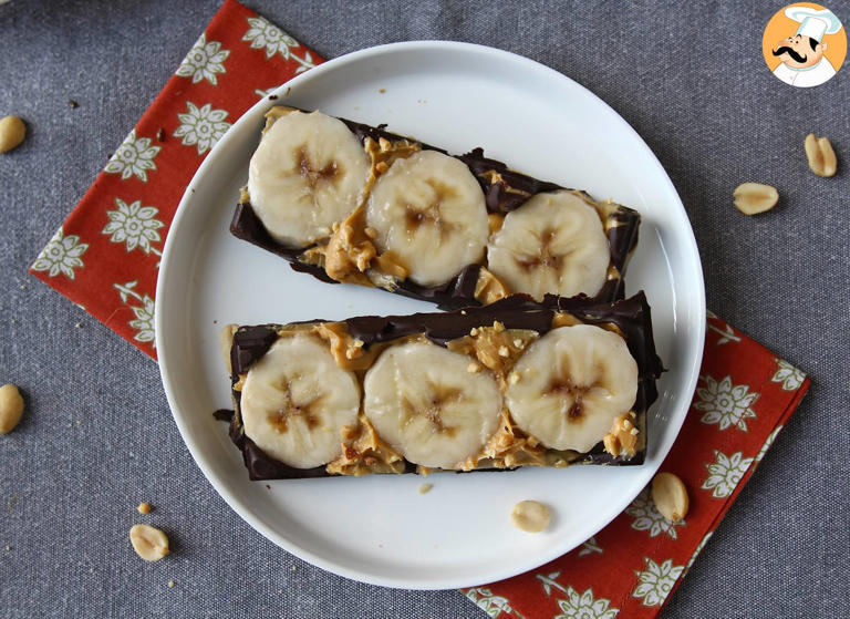 Mini repen met banaan, pindakaas en chocolade, ultra lekker zonder ...