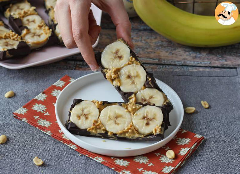 Mini repen met banaan, pindakaas en chocolade, ultra lekker zonder ...