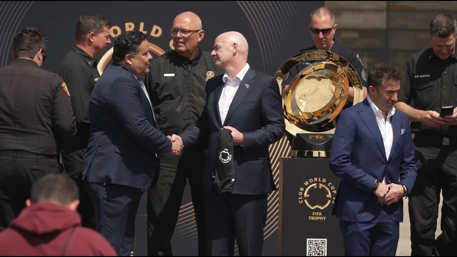 FIFA President gets closer look at Rose Bowl stadium ahead of the CWC