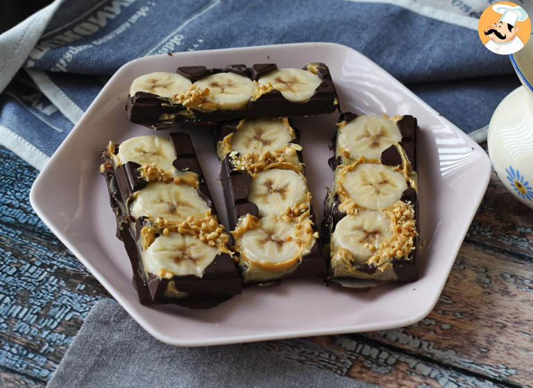 Mini repen met banaan, pindakaas en chocolade, ultra lekker zonder ...