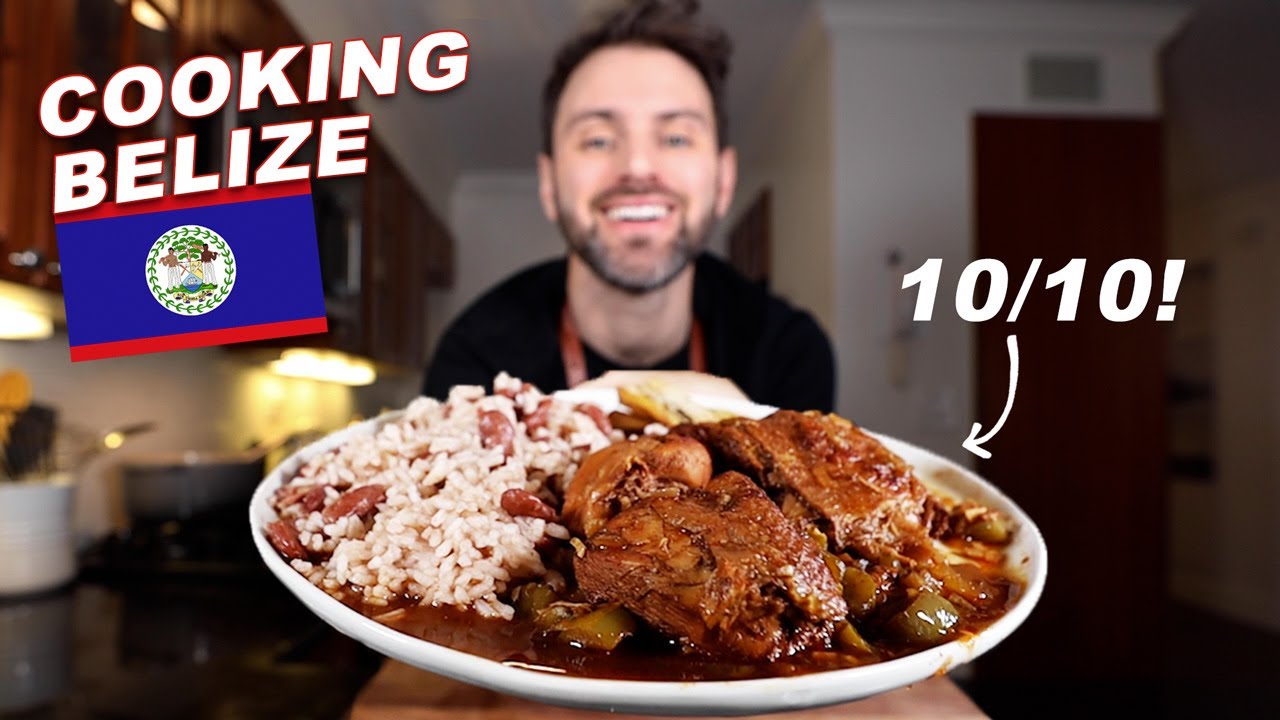 Cooking Belize: Stew Chicken, Rice & Beans with Fried Plantains