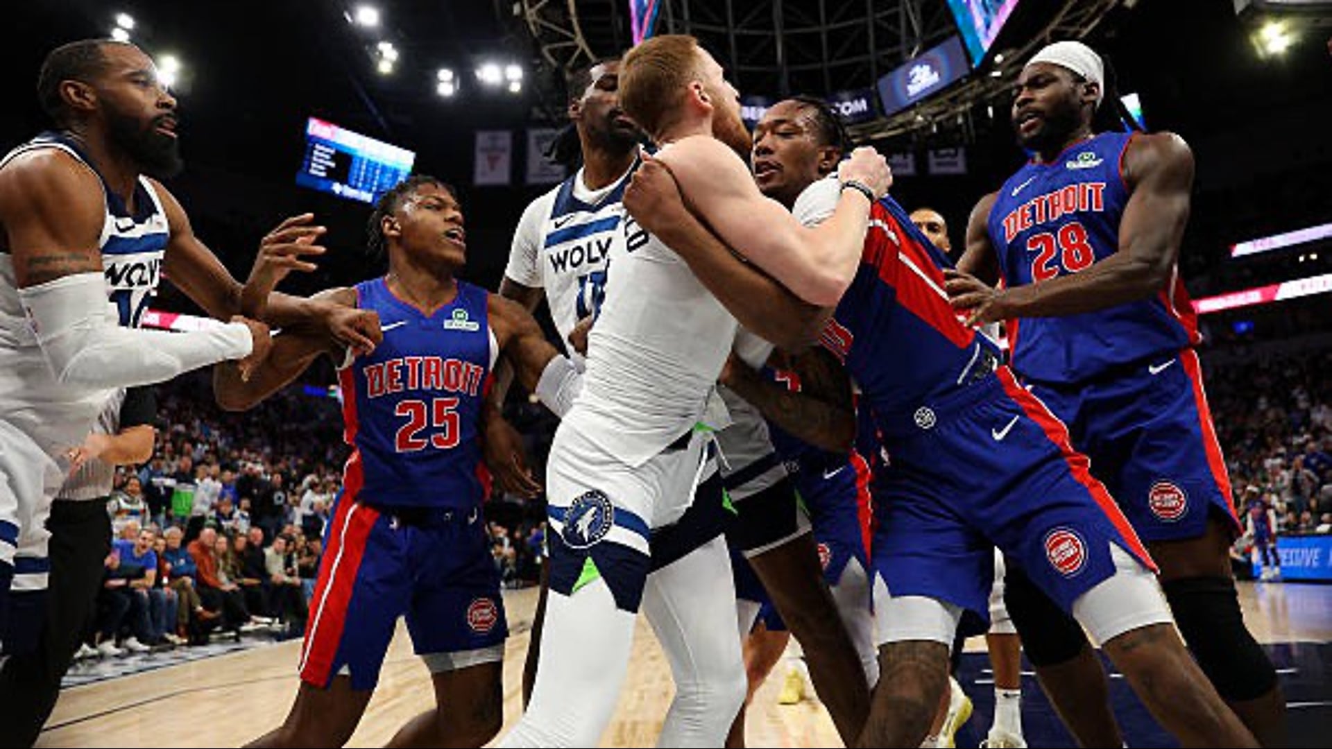 NBA Hands Out Suspensions Following Wolves-Pistons Scuffle