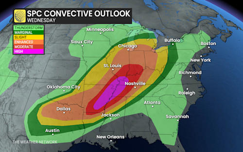 Ontario severe storm risk builds as U.S. faces tornado outbreak
