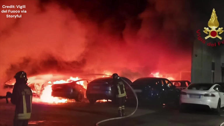 17 cars destroyed in Tesla dealership fire