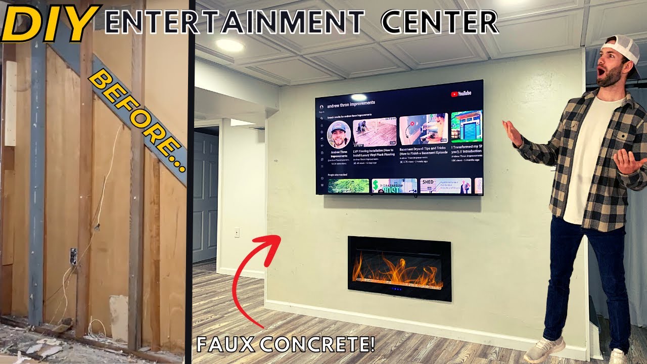 TV Wall, Fireplace & Concrete Look—DIY Done Right