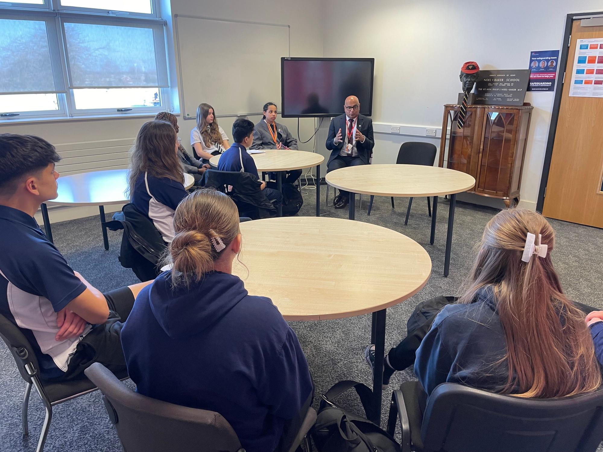 Baggy Shanker MP meets Noel-Baker Academy student ambassadors