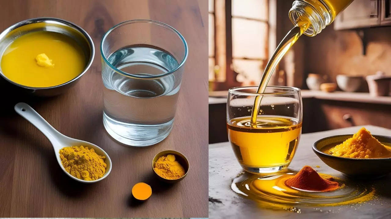 What happens when you add Ghee and Turmeric to water?