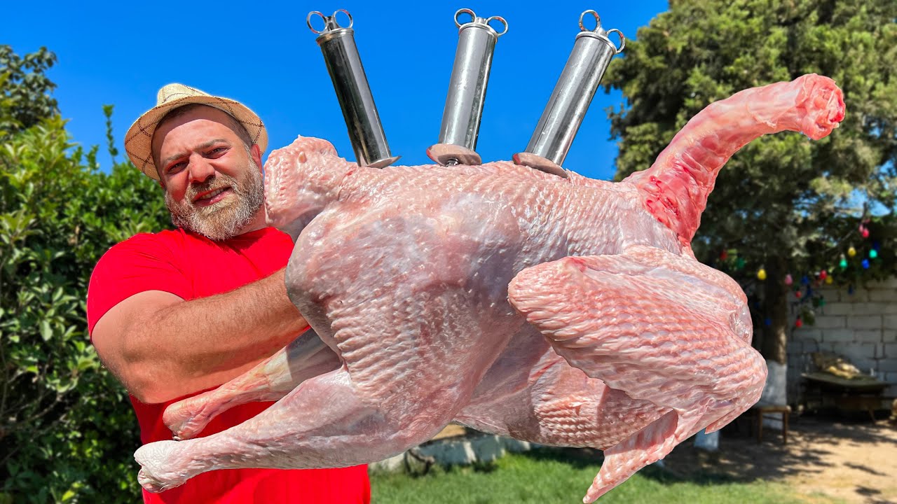 Mega Bird On Fire! Cooking Fat Turkey In The Oven