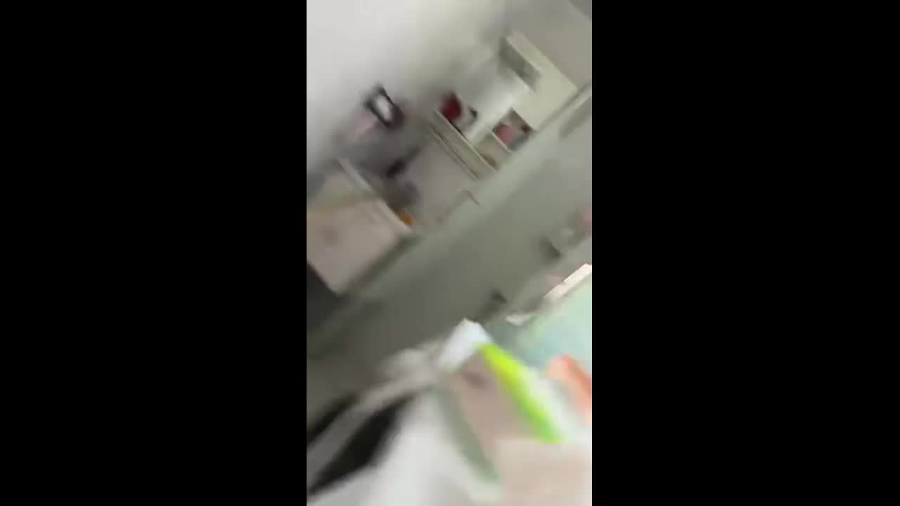 Cat crashes through ceiling in Shanghai, China