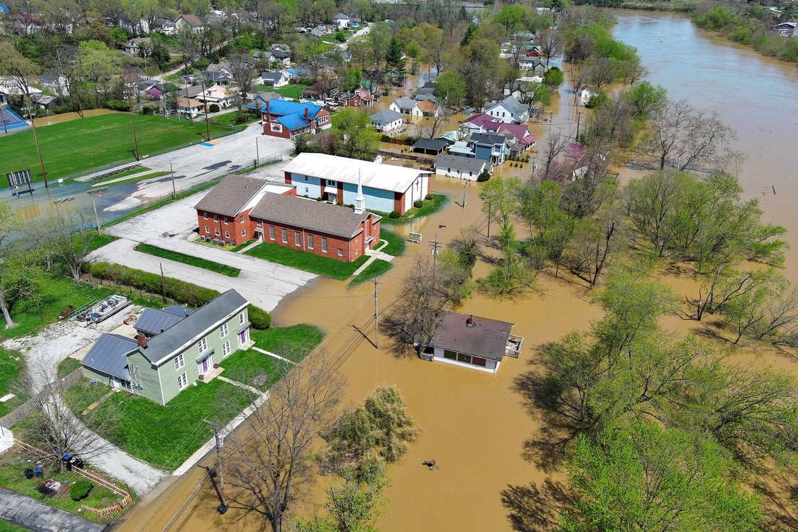 Aerial photos show extreme flooding, damage from storms in the US