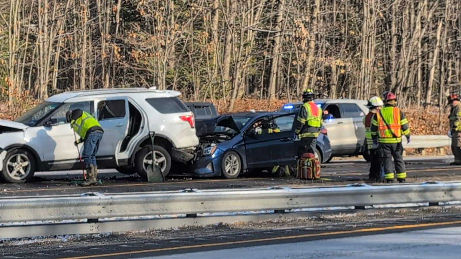 4-car crash causes significant backups on I295 in Falmouth