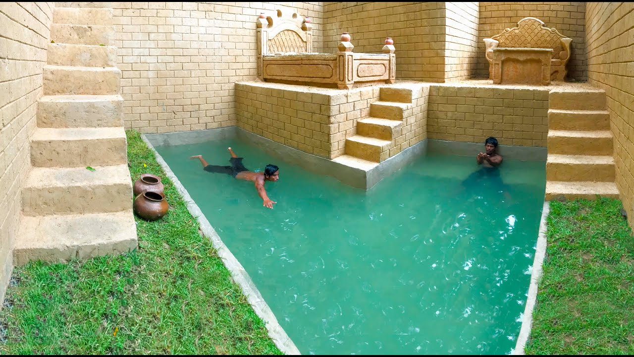We Built a Hidden Living Room with an Underground Pool!
