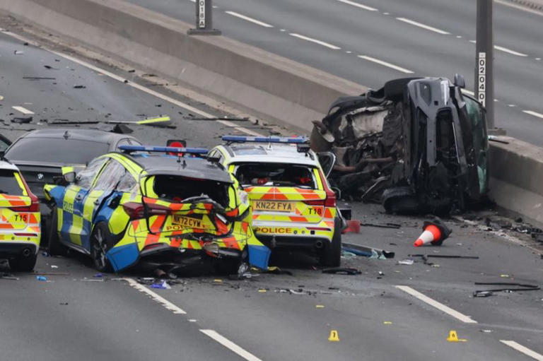 Seven police officers taken to hospital with injuries after major crash ...