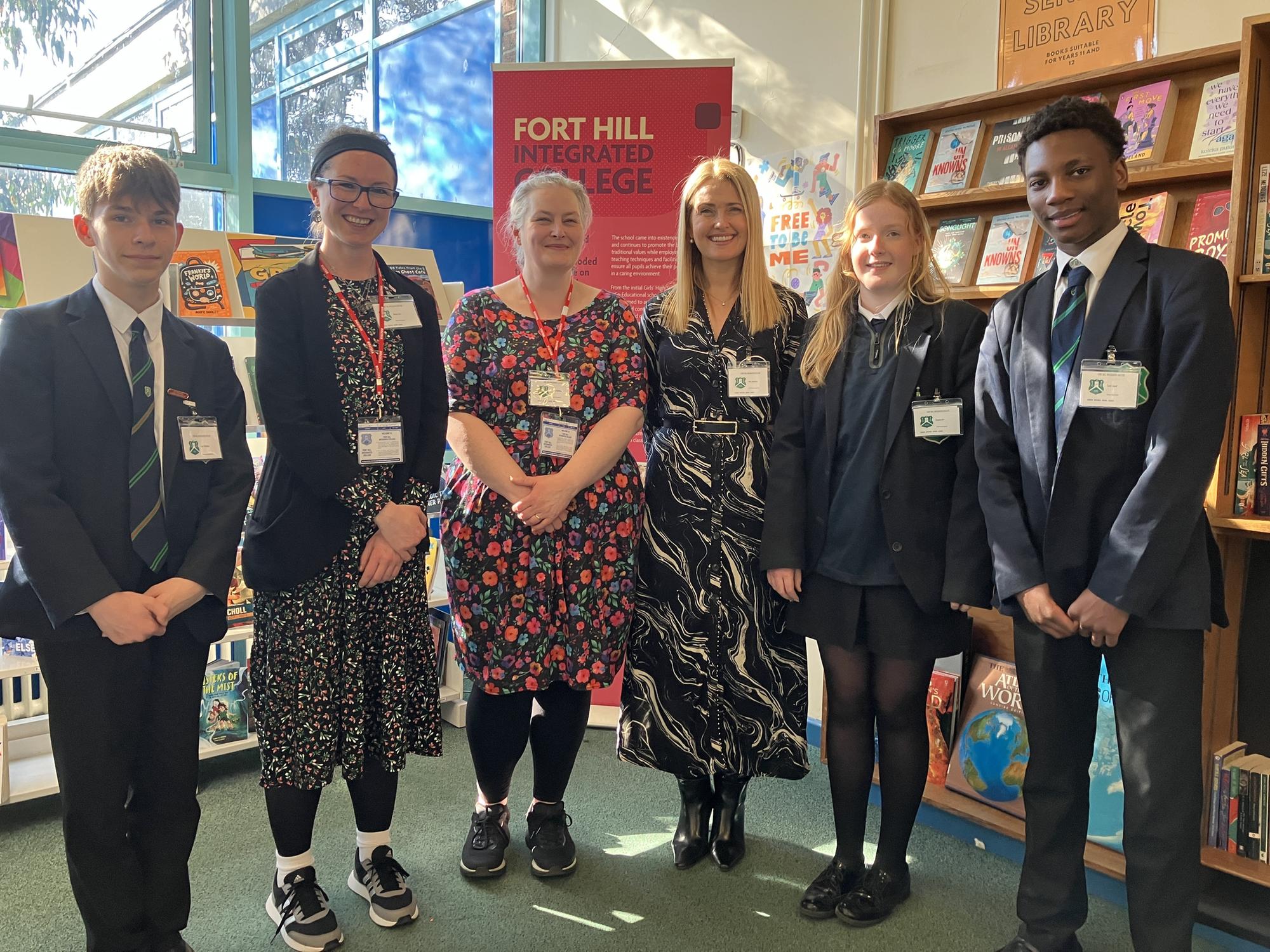 Fort Hill Integrated College celebrates the launch of new school library