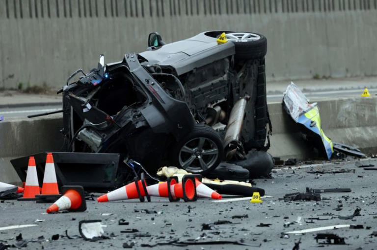 Seven police officers taken to hospital with injuries after major crash ...