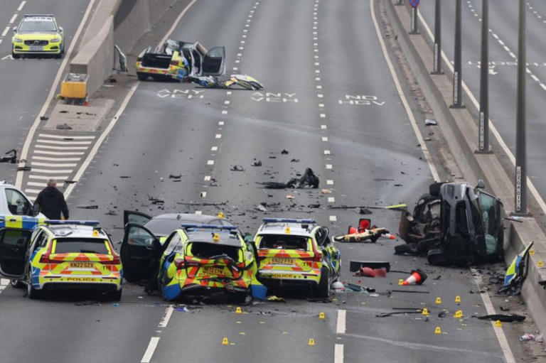 Seven police officers taken to hospital with injuries after major crash ...