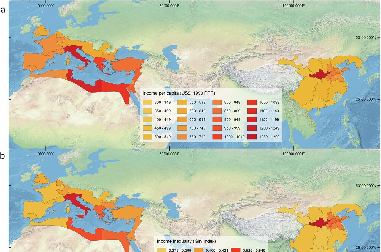 Comparing economic inequality between the Roman Empire and the Han Dynasty