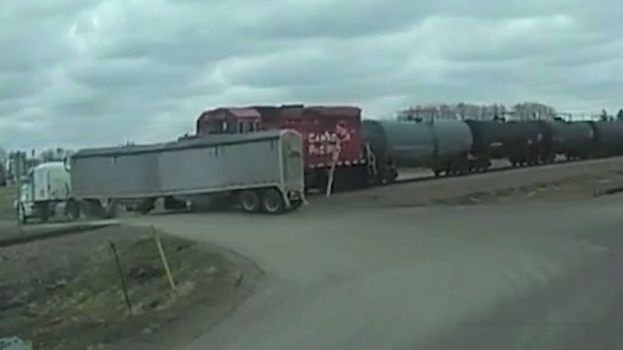 Freight train slams into distracted truck driver at Minnesota railroad ...