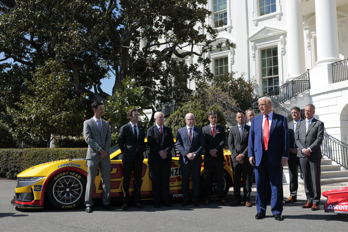 Joey Logano and Ryan Blaney Visit White House and President Trump Makes ...