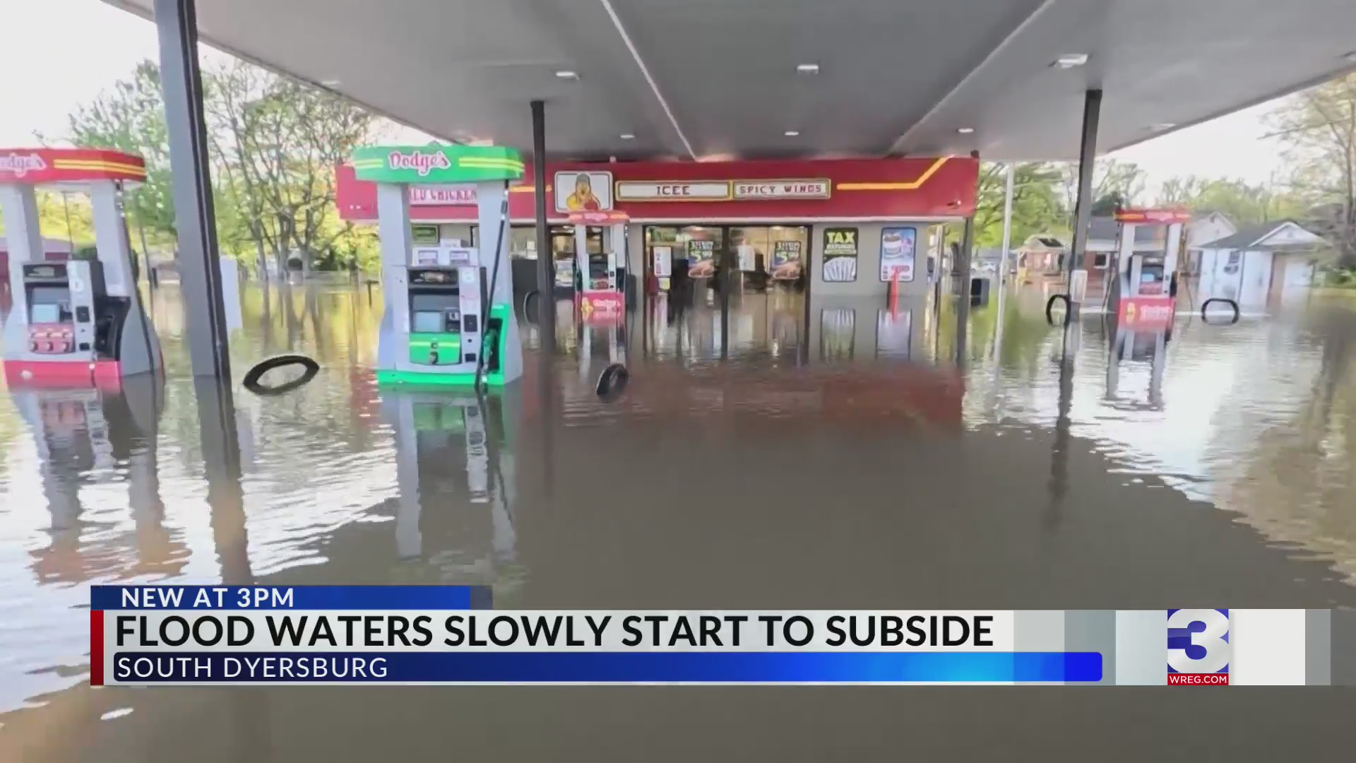 Flood waters slowly start to subside in South Dyersburg
