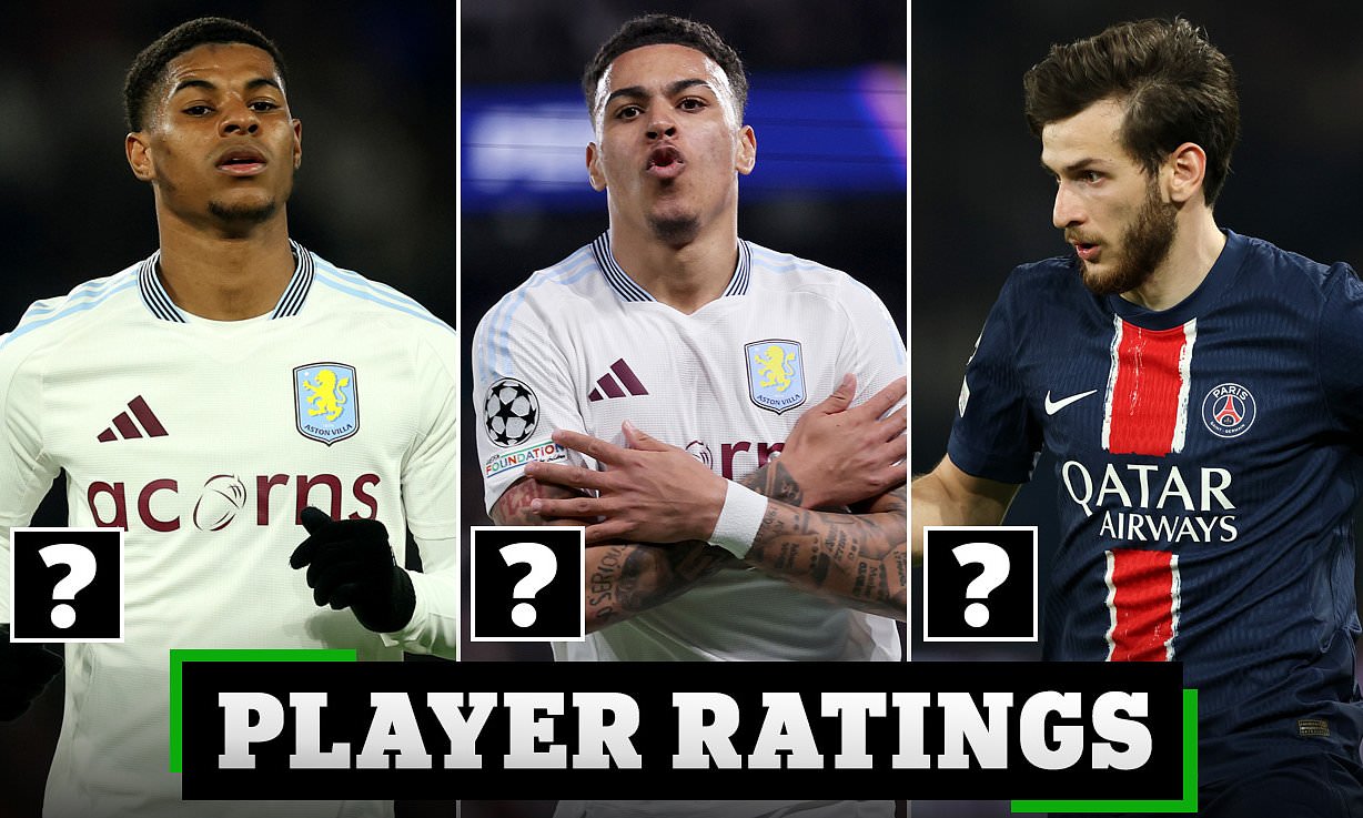 PSG 3-1 Aston Villa - PLAYER RATINGS: Who is a fabulous prospect? Which ...